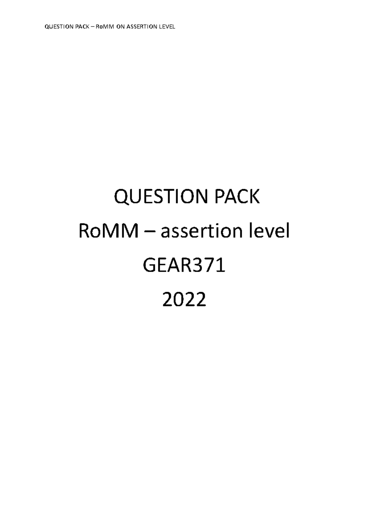 Gear371-Assertion level - question pack - QUESTION PACK RoMM ...