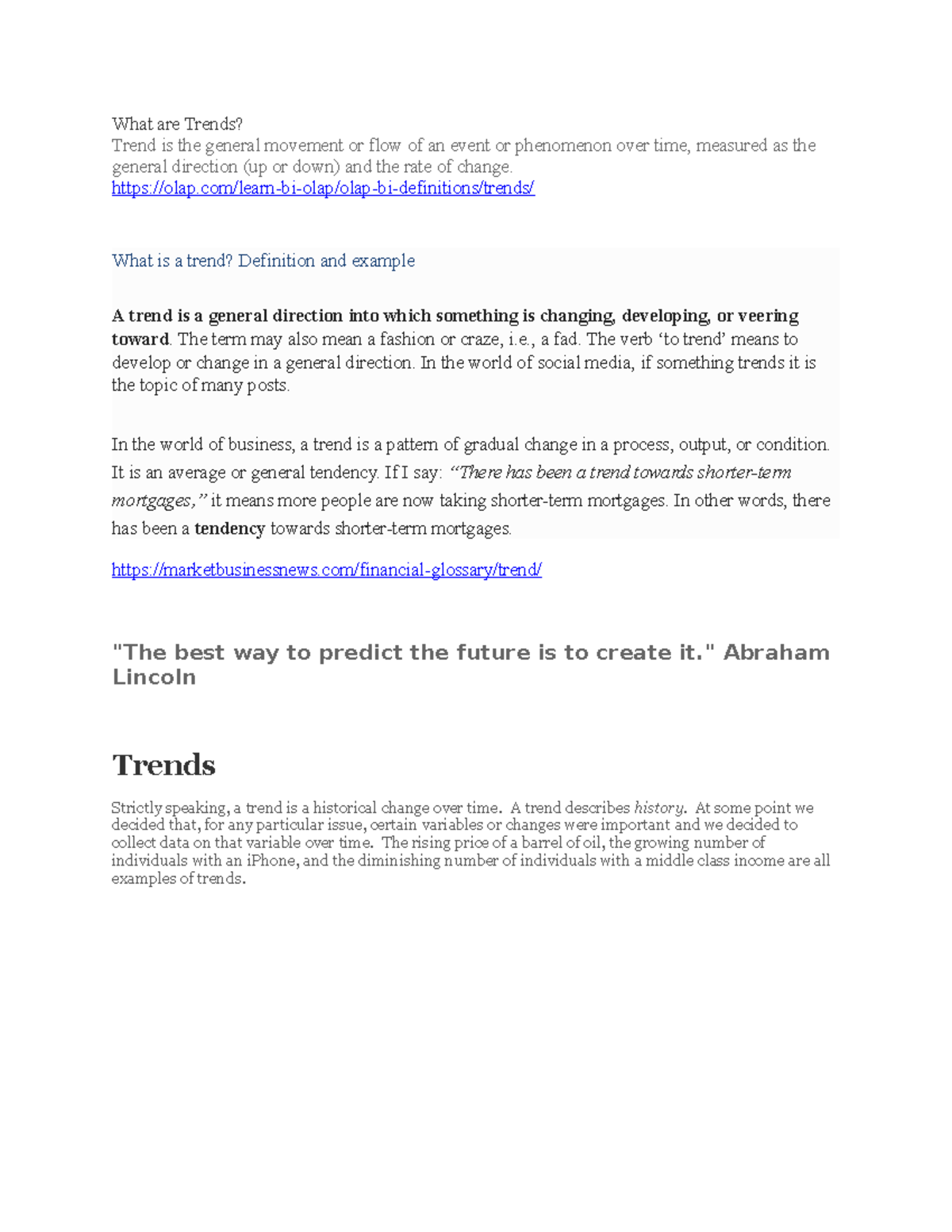 What are Trends - Discussion of what a Trend is. - What are Trends ...