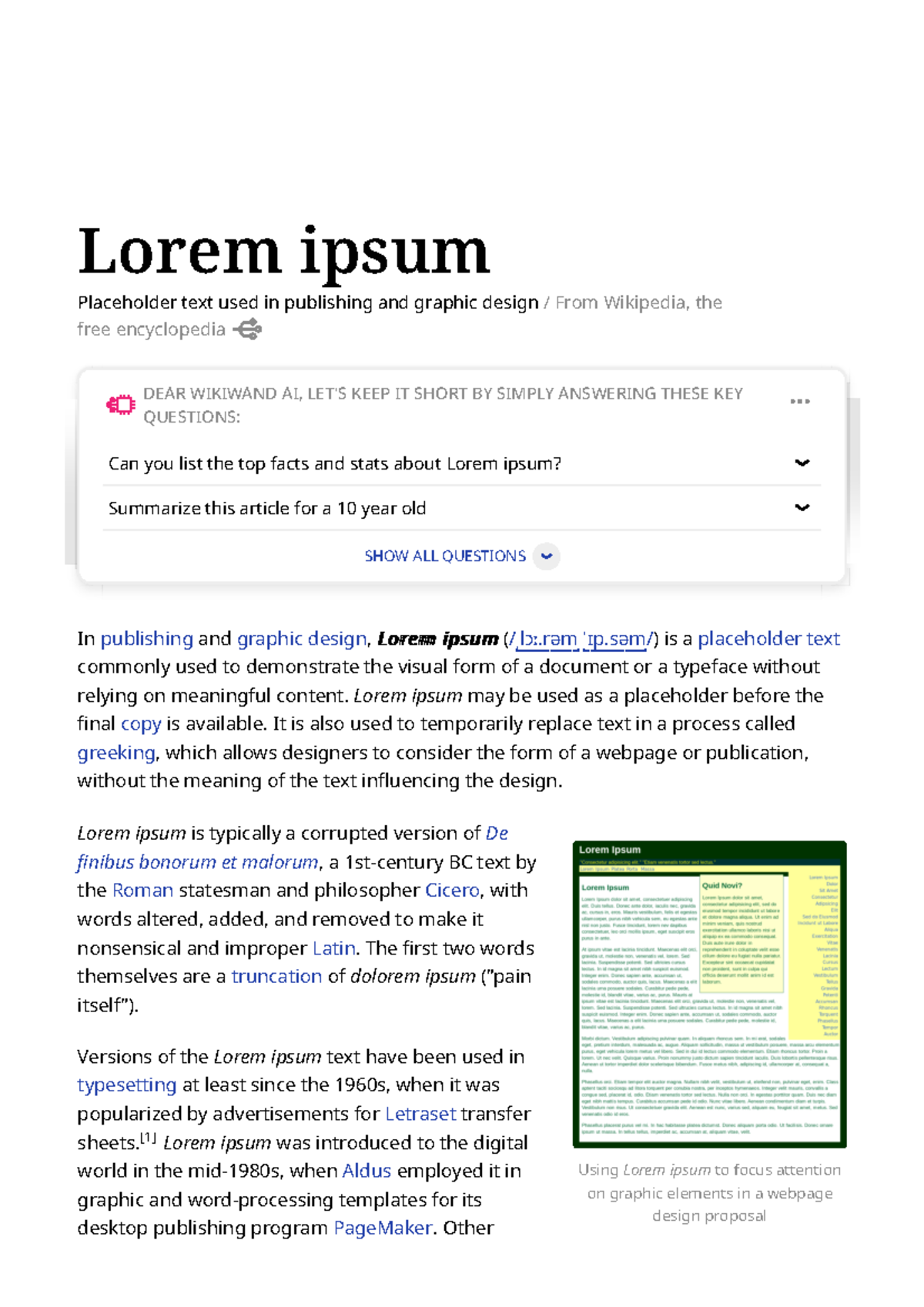 Lorem ipsum - Wikiwand - Nothing here - Using Lorem ipsum to focus attention on graphic elements ...