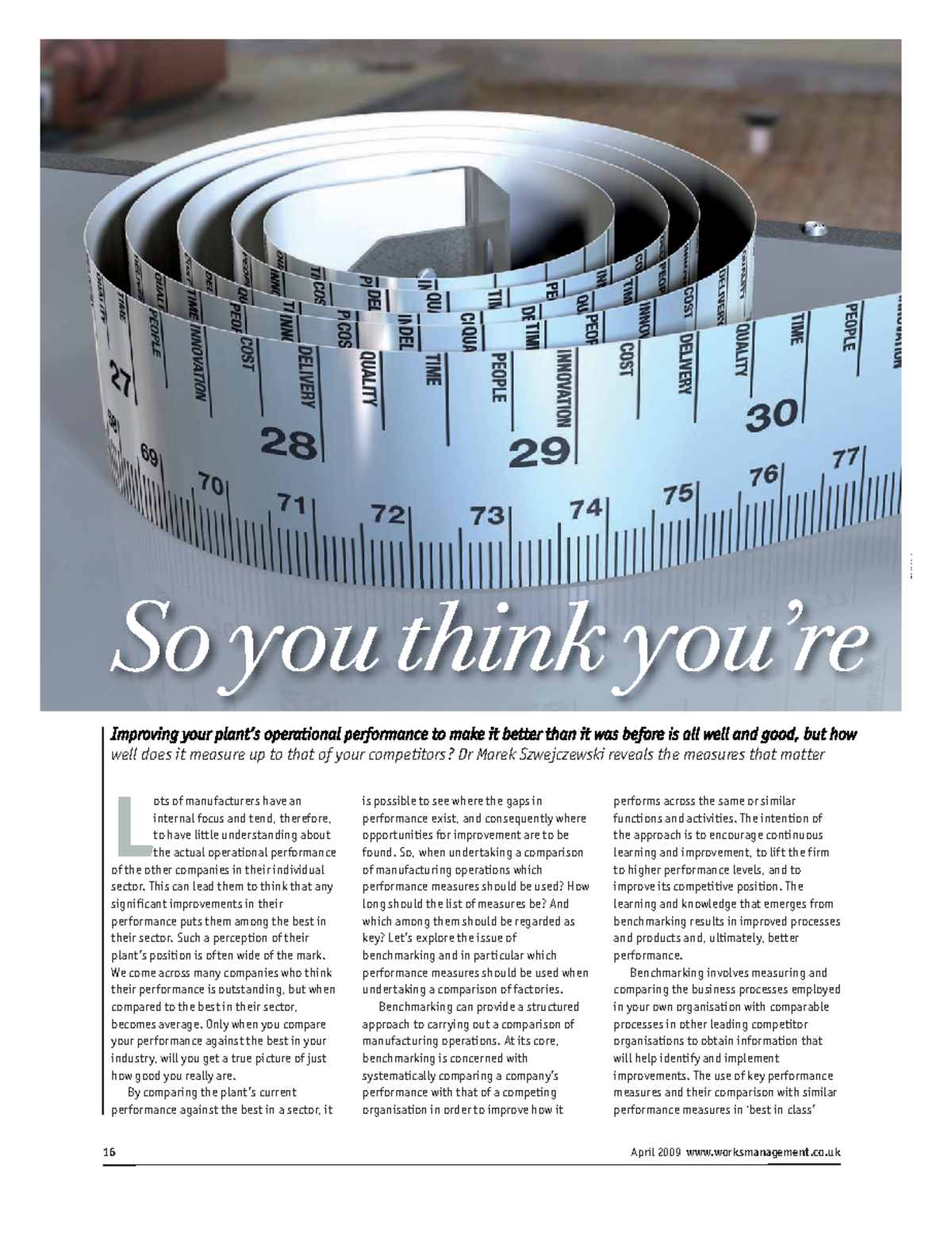 So you think youre good enough - 16 April 2009 worksmanagement.co ...