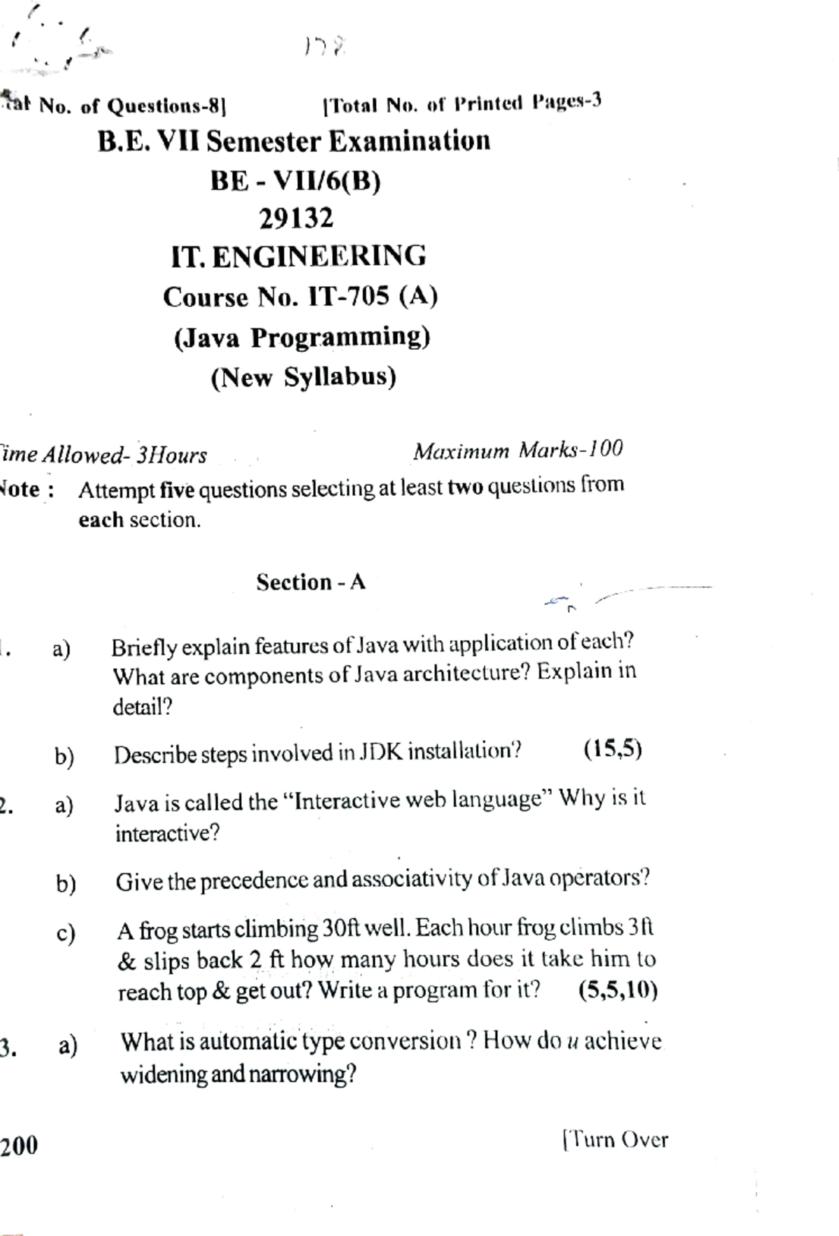 Java prev. year paper - Java Programming(Dse) - Studocu