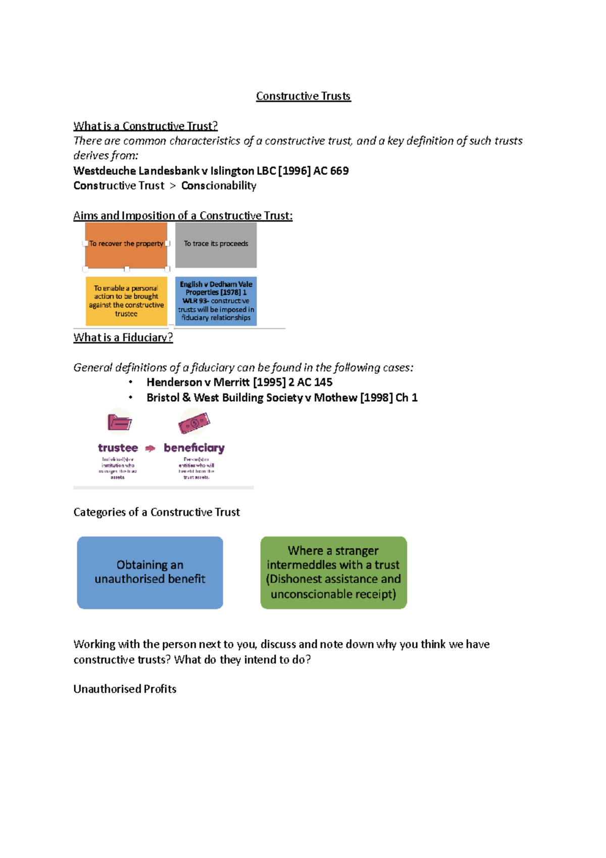 Constructive trusts - Constructive Trusts What is a Constructive Trust? There are common - Studocu