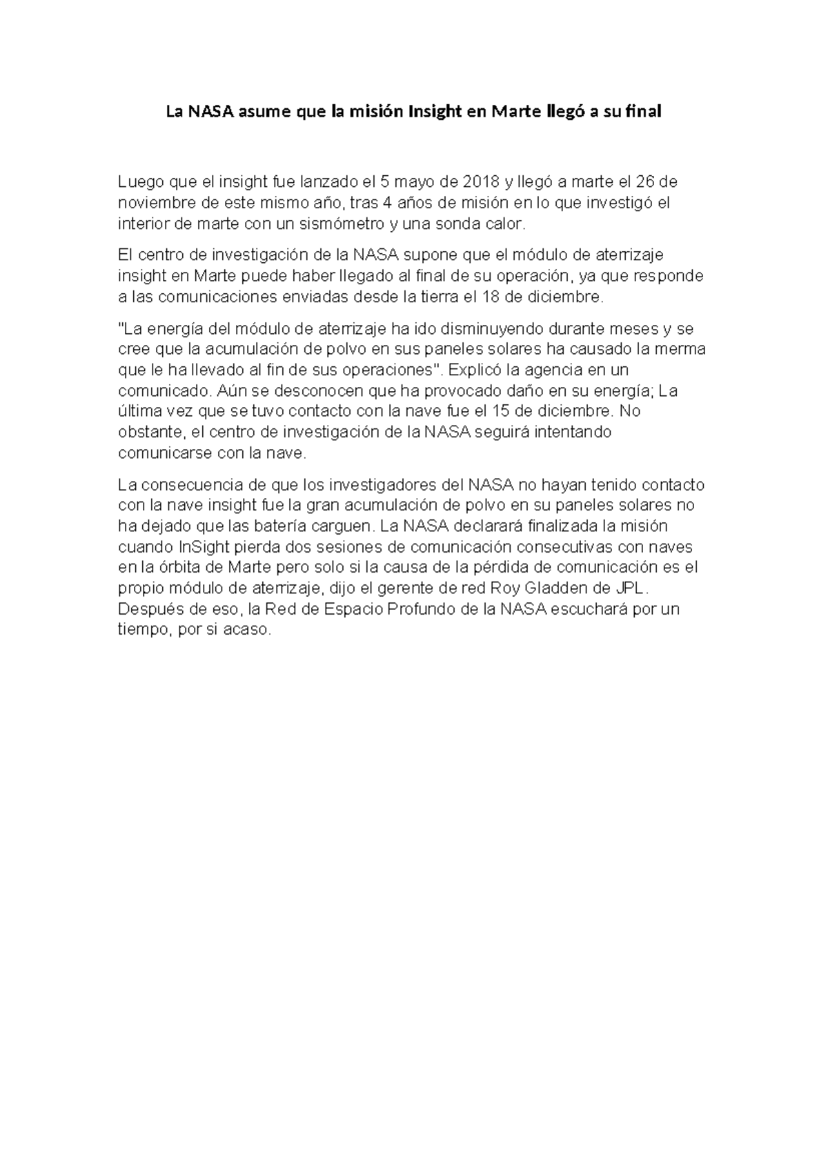 Rubio Paredes Aneuri La Acentuación del Idioma Español - La NASA asume ...