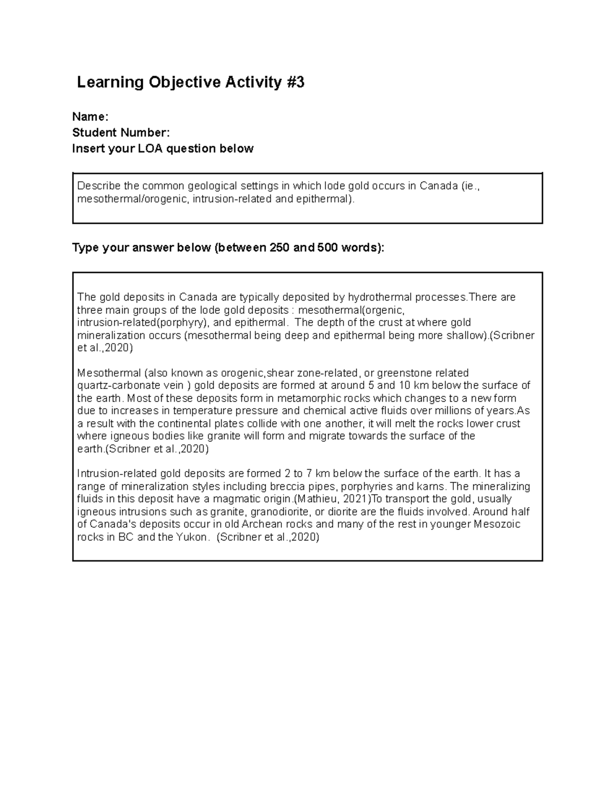 #3 Learning Objective Activity-2 - Learning Objective Activity Name ...