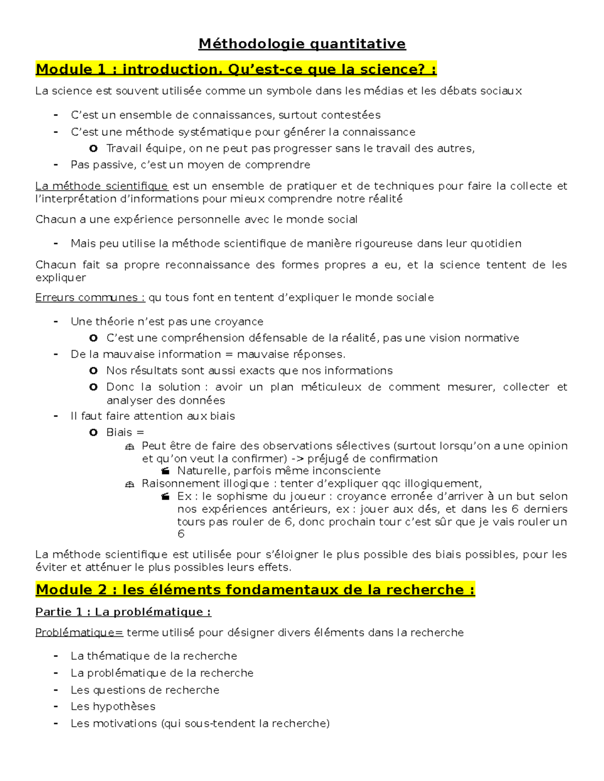 Méthodologie quantitative notes de cours - Méthodologie quantitative ...