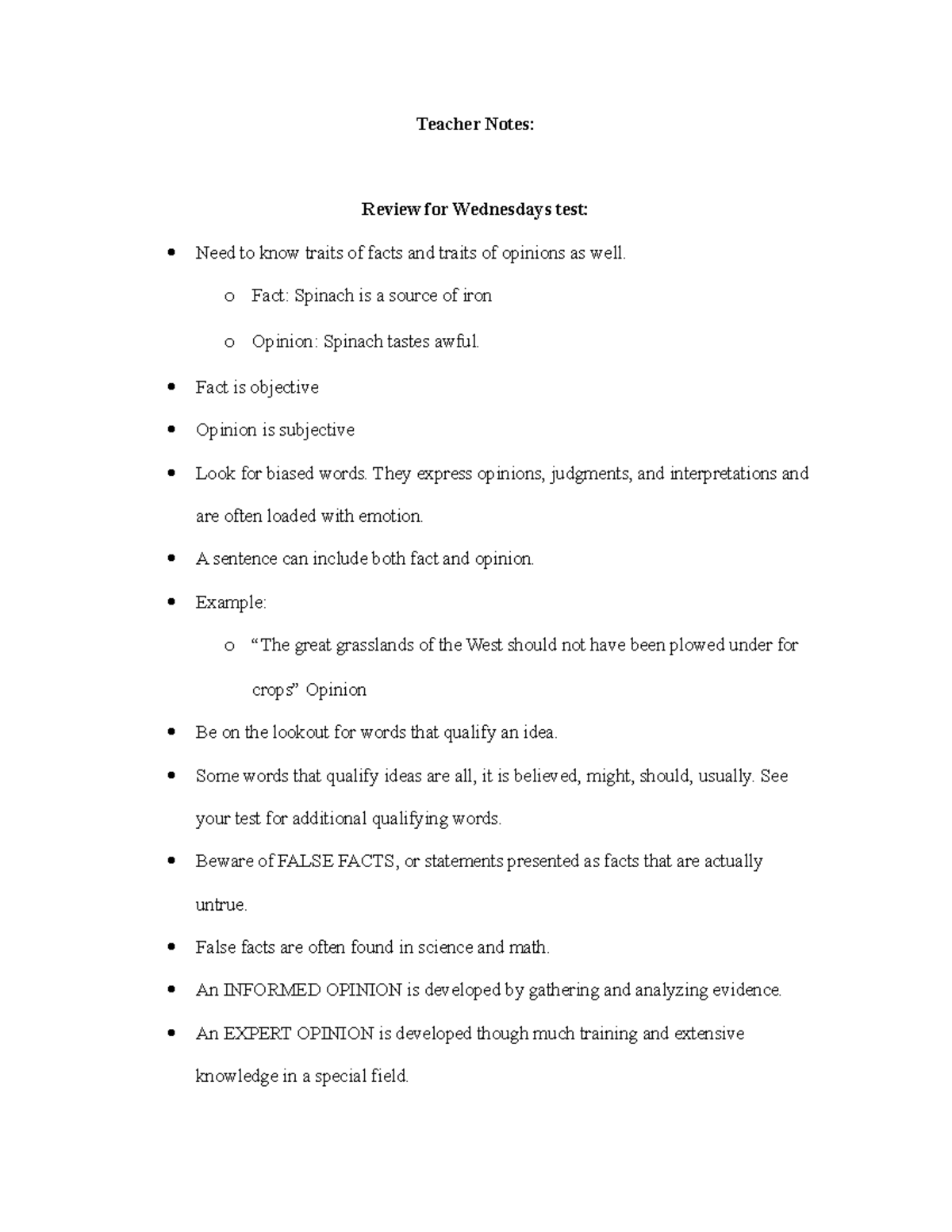28 August 2013 - Review information for test - Teacher Notes: Review ...