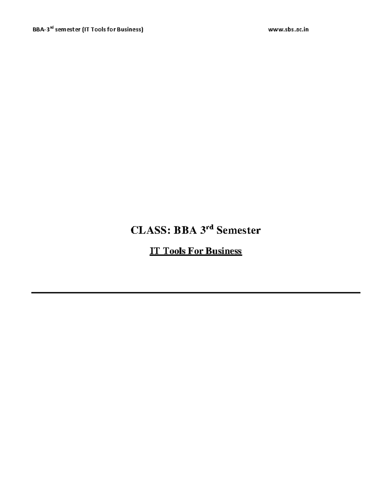 It Tools For Business Notes Bba 3rd Semester Final Class Bba 3 Rd