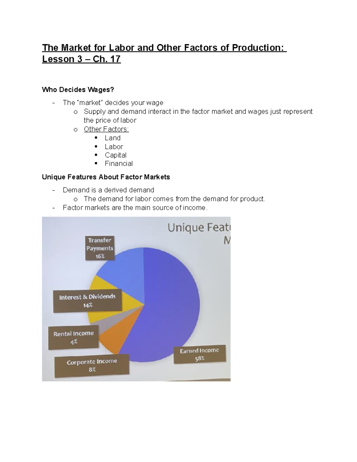 The Market for Labor and Other Factors of Production - 17 Who Decides ...