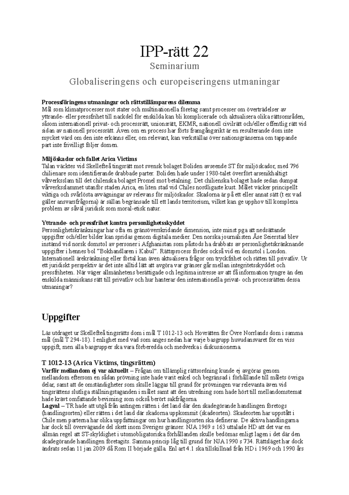 IPP-rätt 22 - Seminaruym 22 IPP-rätt - IPP-rätt 22 Seminarium ...