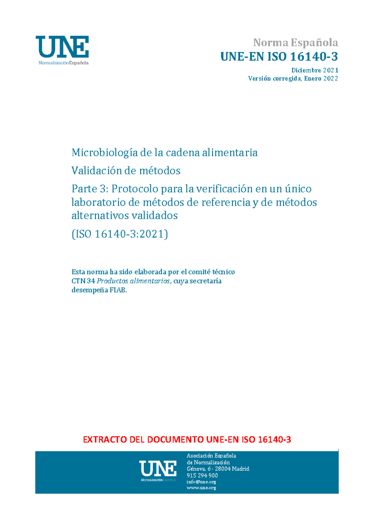 ISO 16140 2021 - normas microbiologicas - Norma Española UNE-EN ISO ...