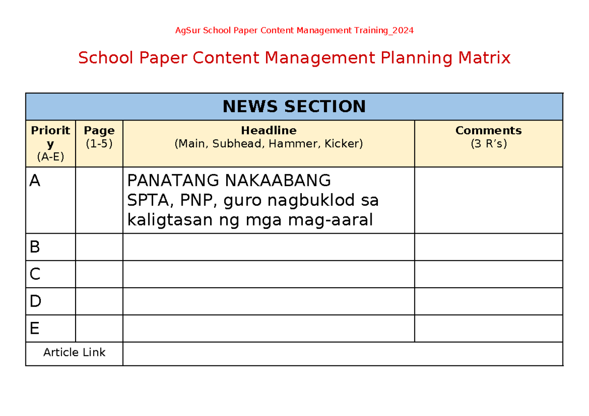 Final Editoryal Ag Sur School Paper Content Management Training Nov2024 ...