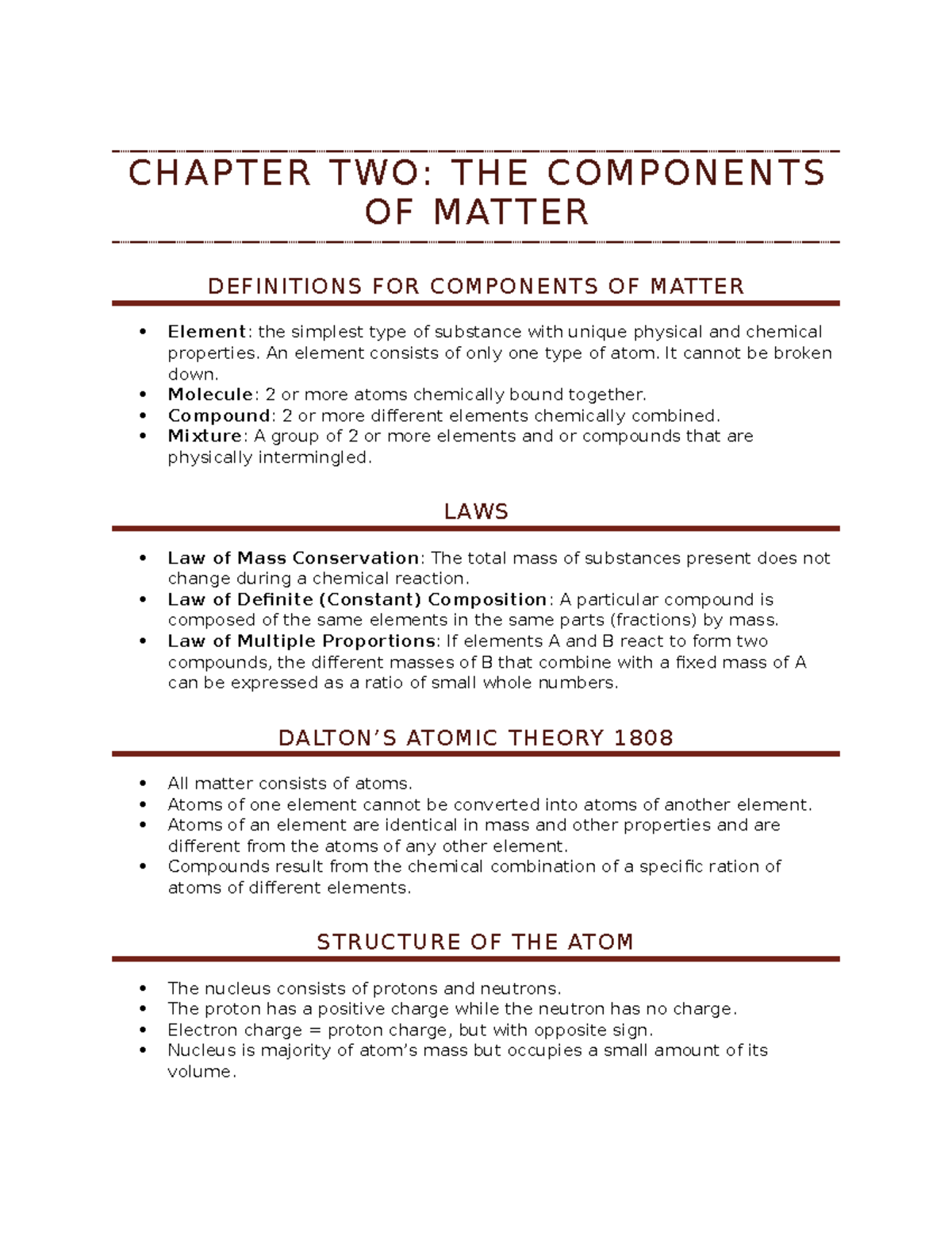 The Compounds of Matter - C H A P T E R T W O: T H E C O M P O N E N T ...