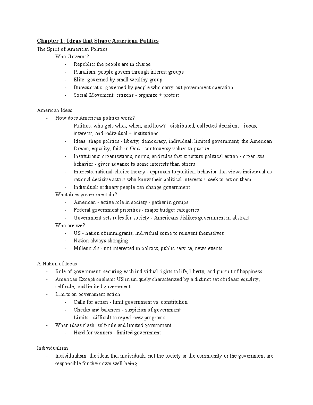 Political Science Unit 1 Book Notes - Chapter 1: Ideas that Shape ...