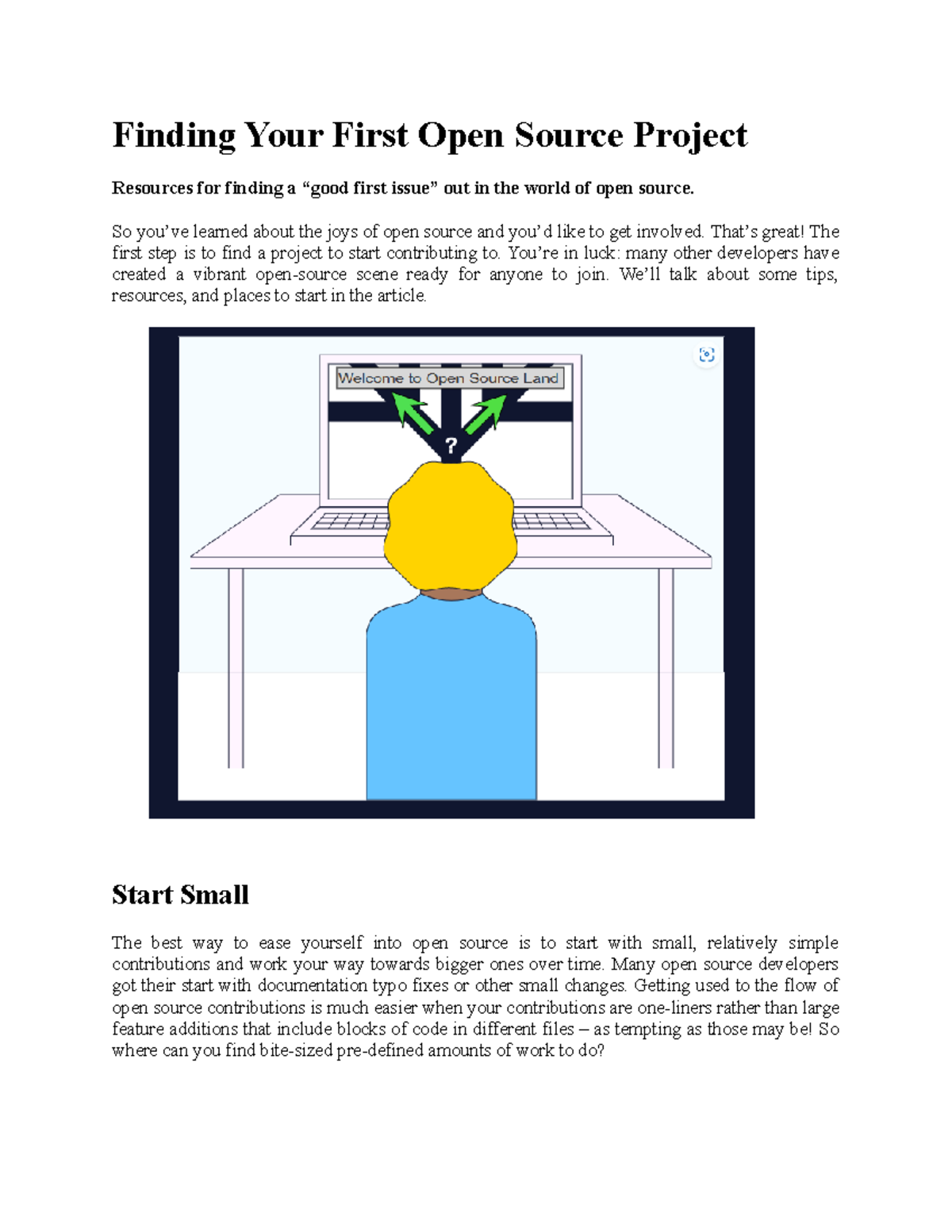 Finding Your First Open Source Project - Finding Your First Open Source ...