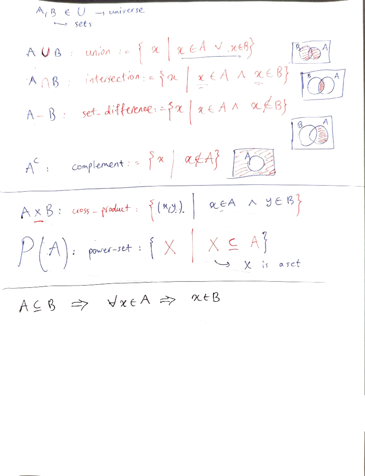 Quiz 7 practice questions - A,B e U nirer se A A- B: set. dittveae ...