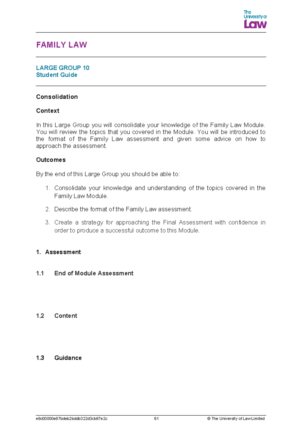 2324 fam lg10 ce01 student guide - FAMILY LAW LARGE GROUP 10 Student Guide Consolidation Context ...