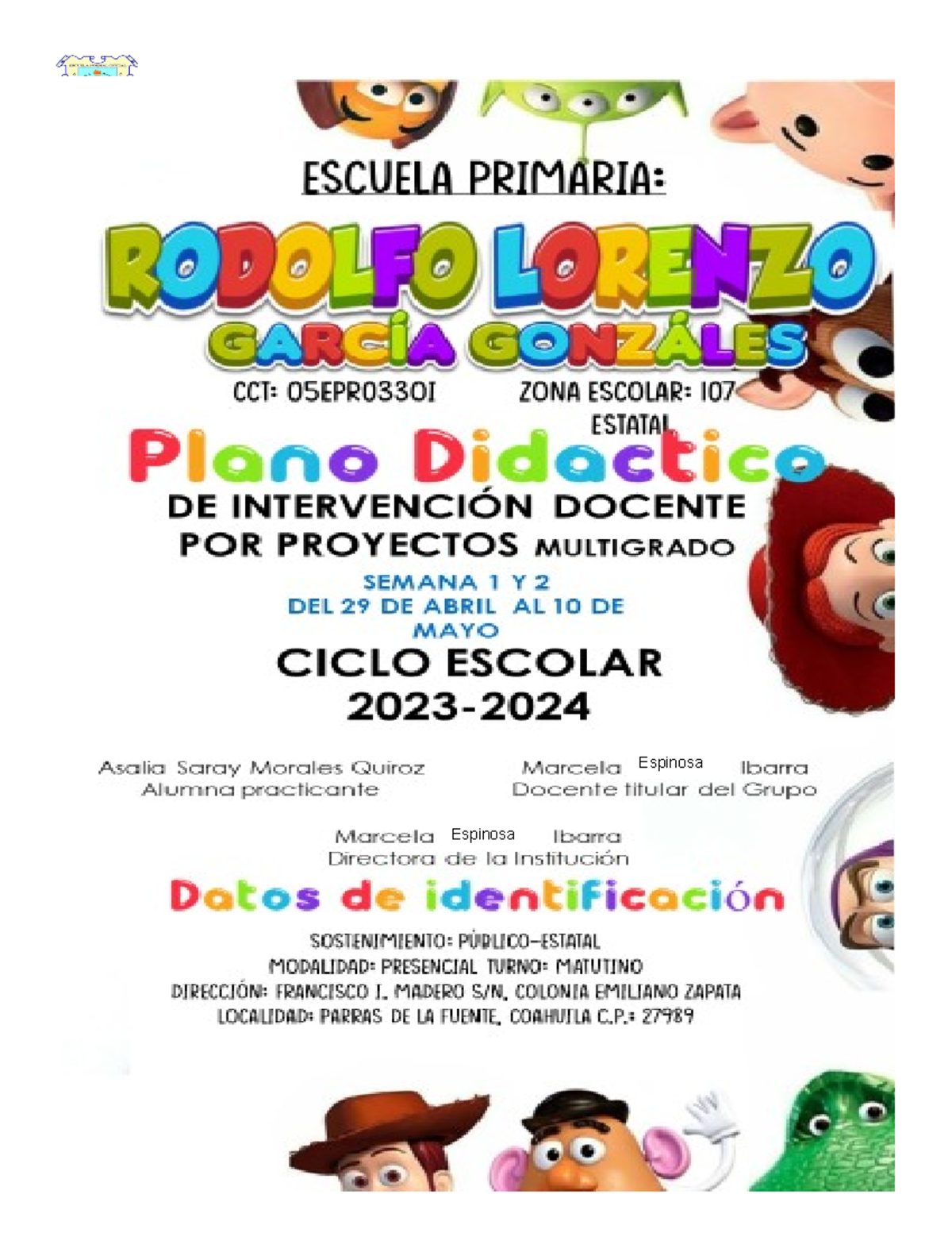 Proyectos - Espinosa ####### Espinosa a PROYECTOS ESCUELA: “Rodolfo ...