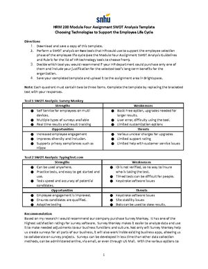 HRM+200+Module+Four+Assignment+SWOT+Analysis - HRM 200 Module Four ...