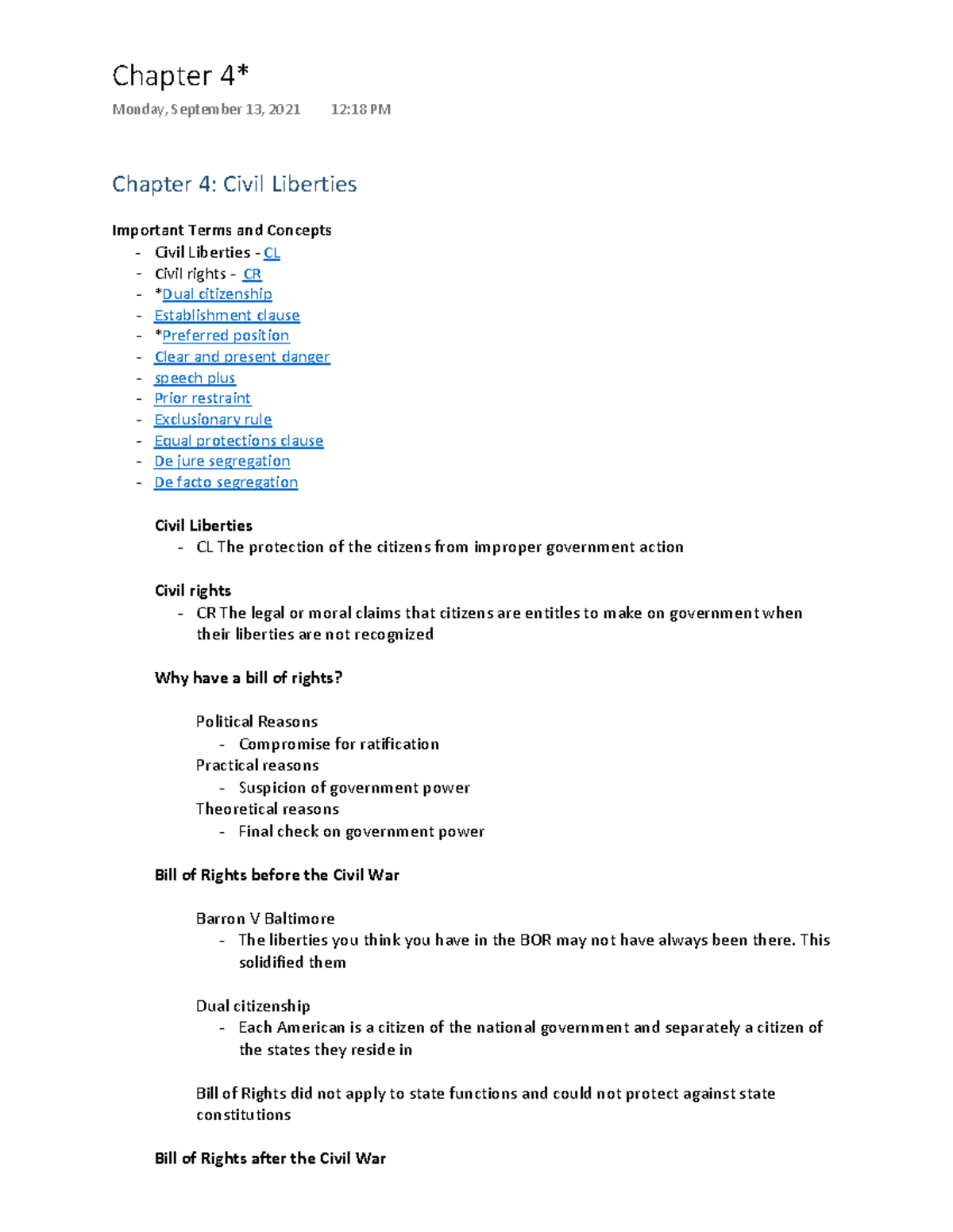 POLS 2305 CH4 - American Government: Lecture notes, important terms and ...