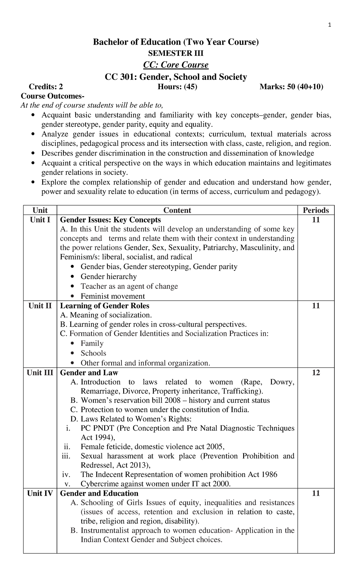 B.Ed - Semester- III-(Syllabus) - Bachelor of Education (Two Year ...