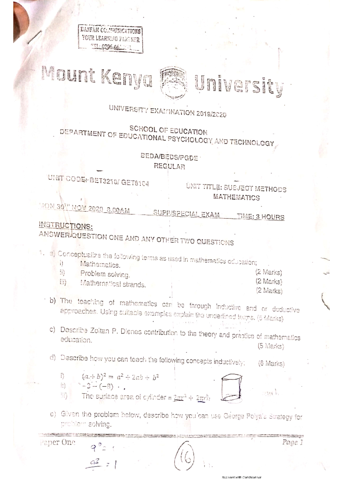Subject methods maths year four semester two - subject methods ...