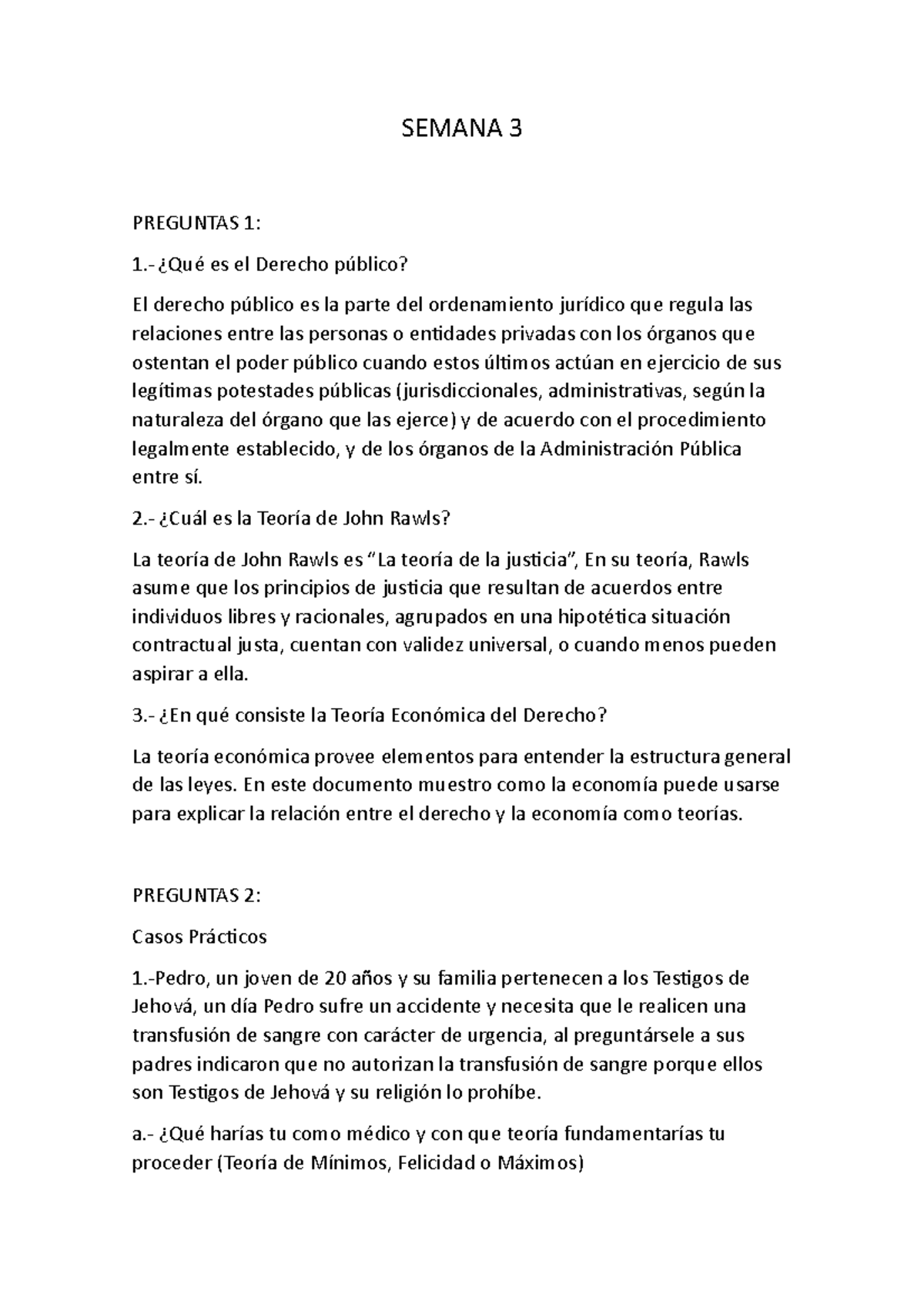 Iad - presentacion - SEMANA 3 PREGUNTAS 1: 1.- ¿Qué es el Derecho ...