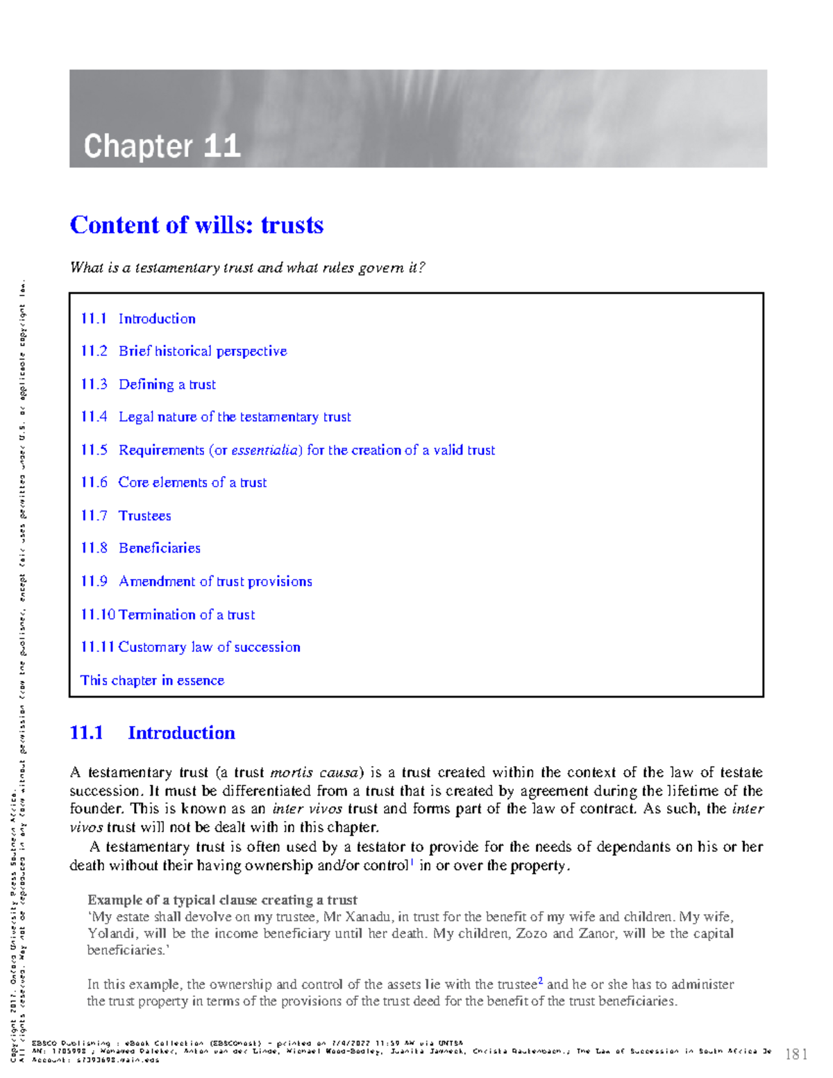2017 Chapter 11 Content of will The Law Of Succession - 181 11. Content ...