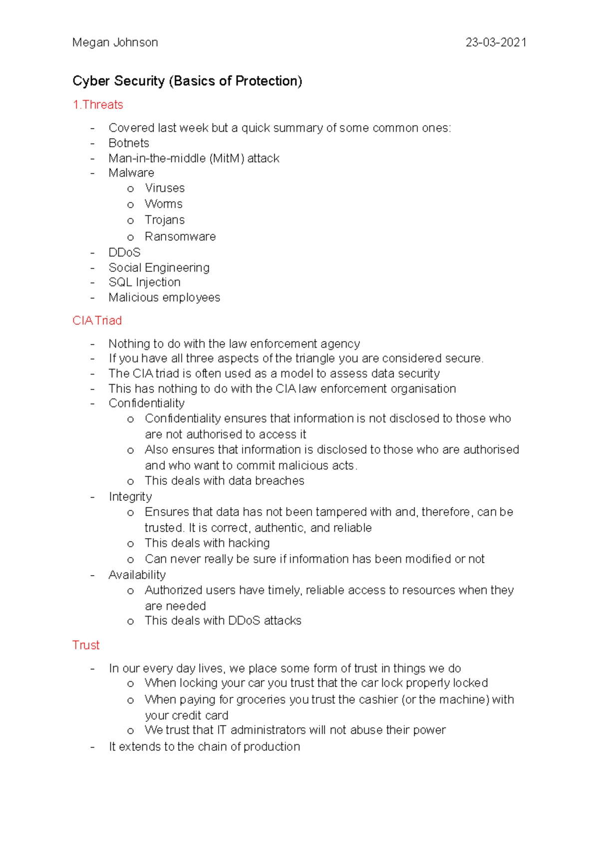 basics of protection - Cyber Security (Basics of Protection) 1 Covered ...