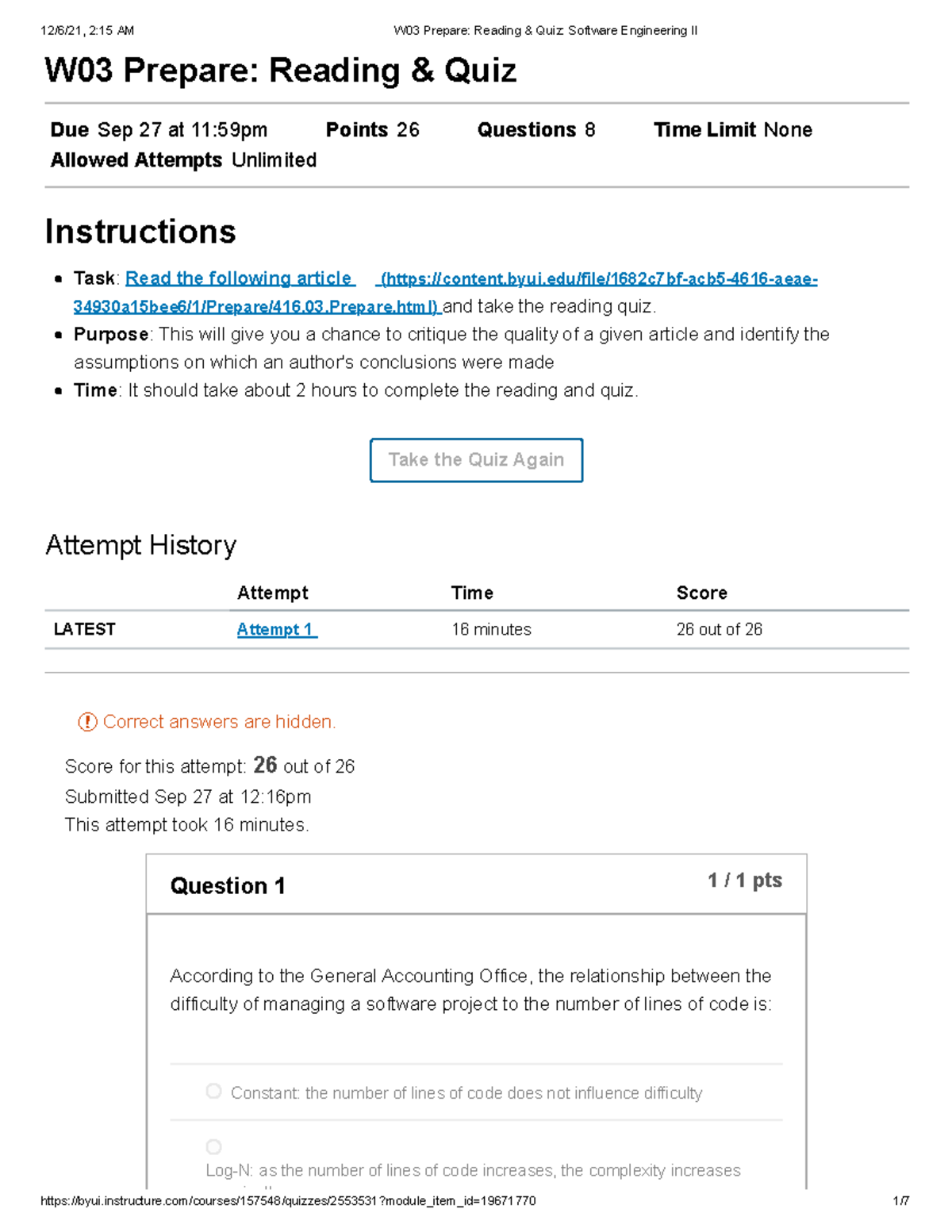 Week03 - quiz assignment - W03 Prepare: Reading & Quiz Due Sep 27 at 11 ...
