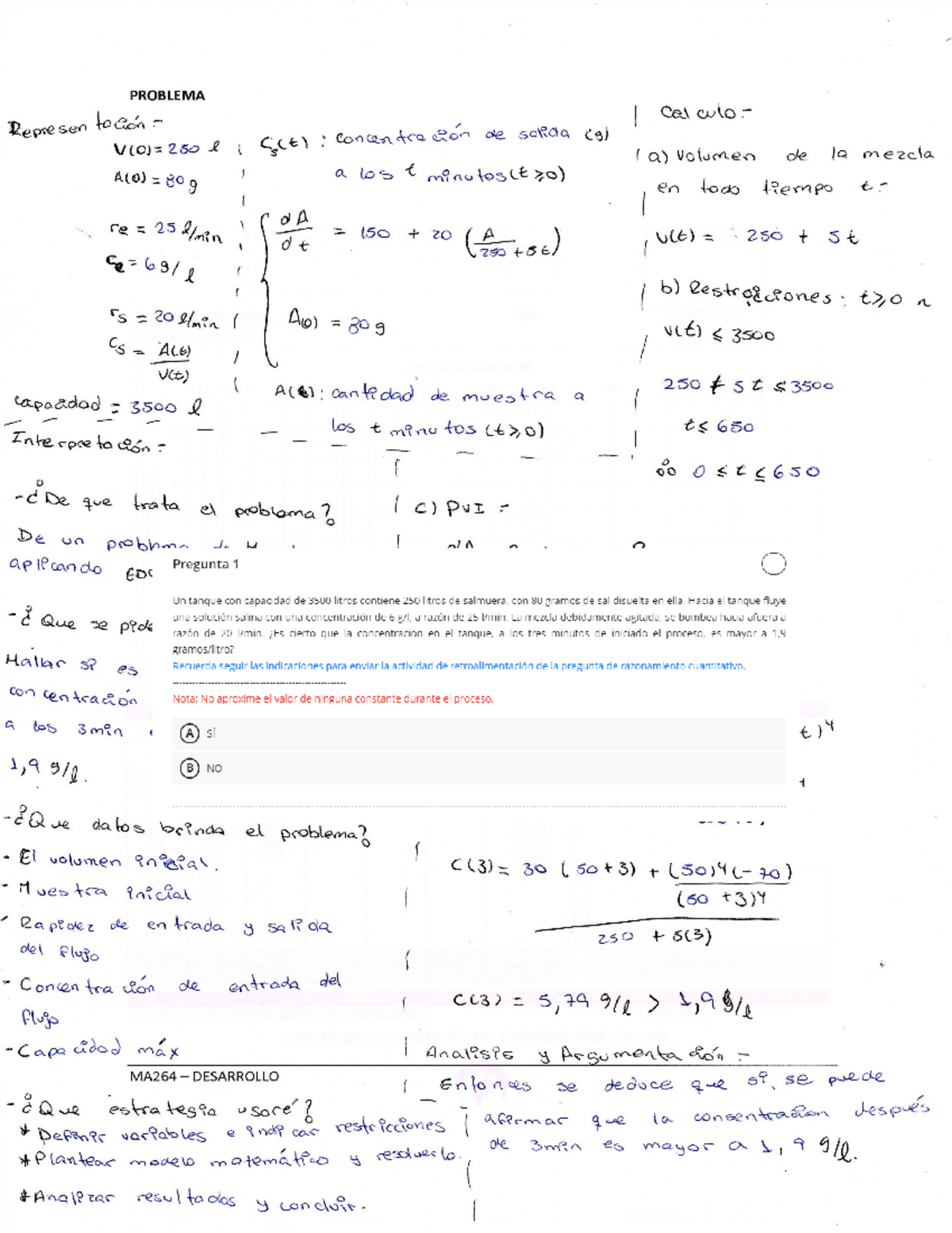 RC1 ECUA - RC1 ECUA RESUELTO - PROBLEMA Represen tacion 1 Cal I Sct : concentracion de solida (g ...