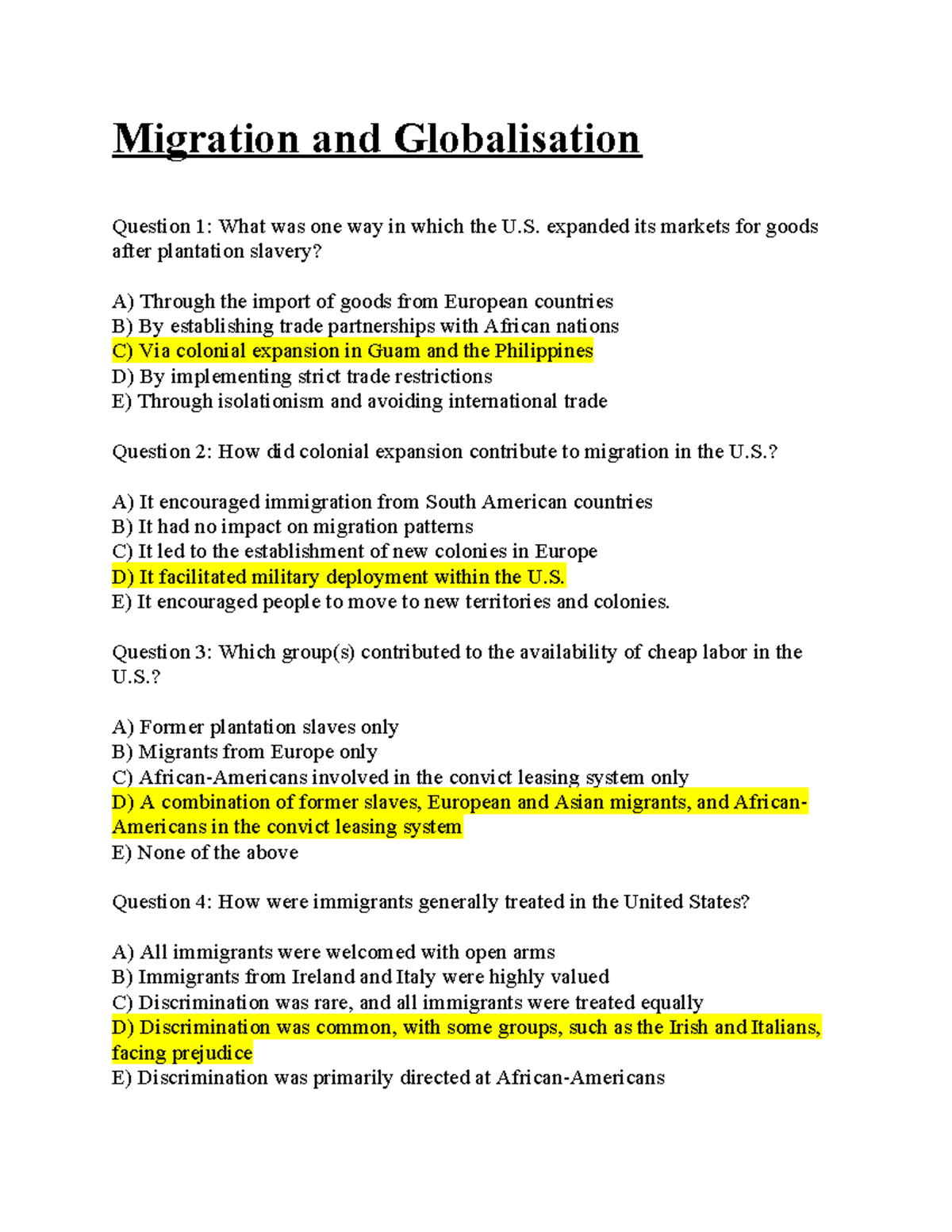 Migration and Globalisation- AST 302 - Migration and Globalisation ...
