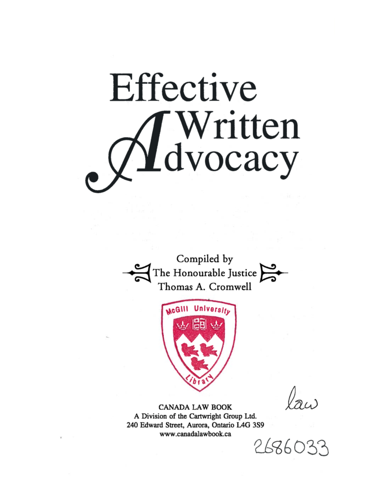 Cromwell - Effective Written Advocacy in Factums - DRT6584 - Studocu