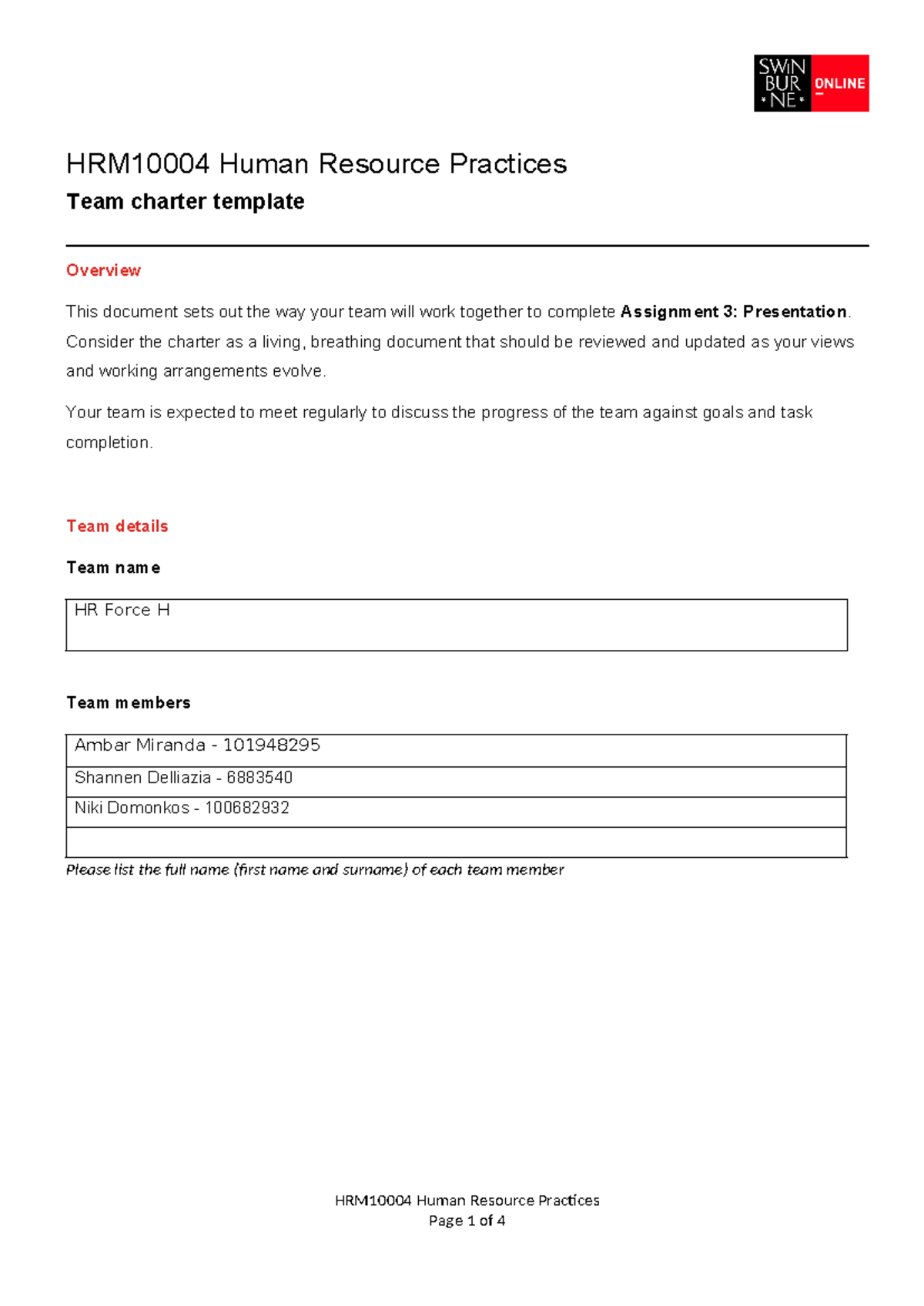 HRM10004-A3-Team-charter-template - HRM10004 Human Resource Practices ...