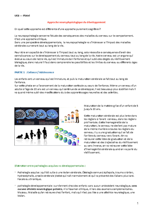 Dickel - mercredi 12 janvier 2022 Développement au cours de la vie ...