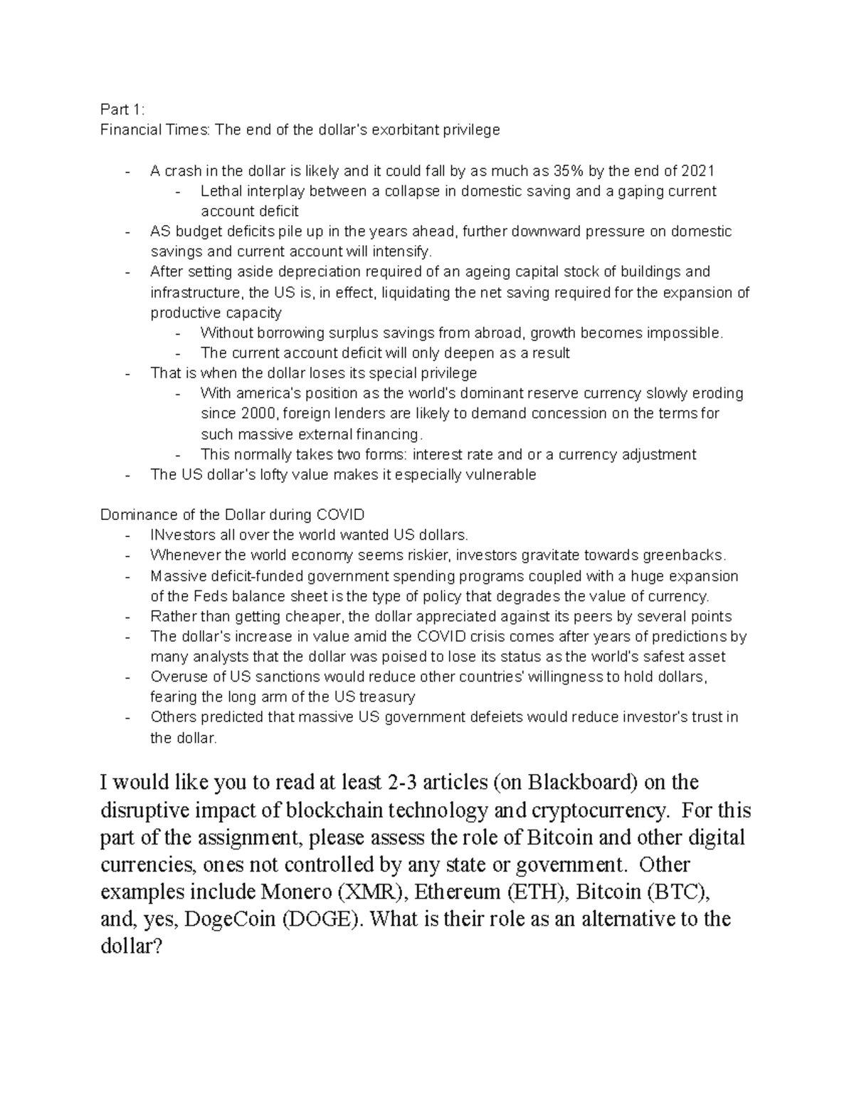 GPE Assignment 3 - ECO 3108 - Villanova - Studocu