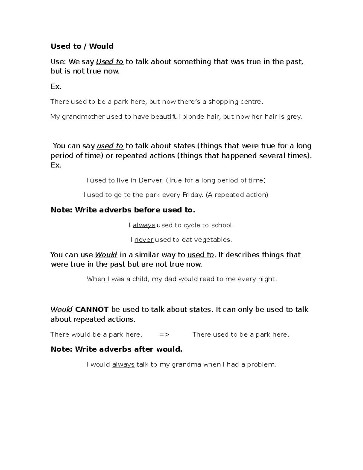 USED TO- Would - siiiiiiiiiiiiiiiiiiiiiiiiiiiiiiiiiiiiiiii - Used to ...