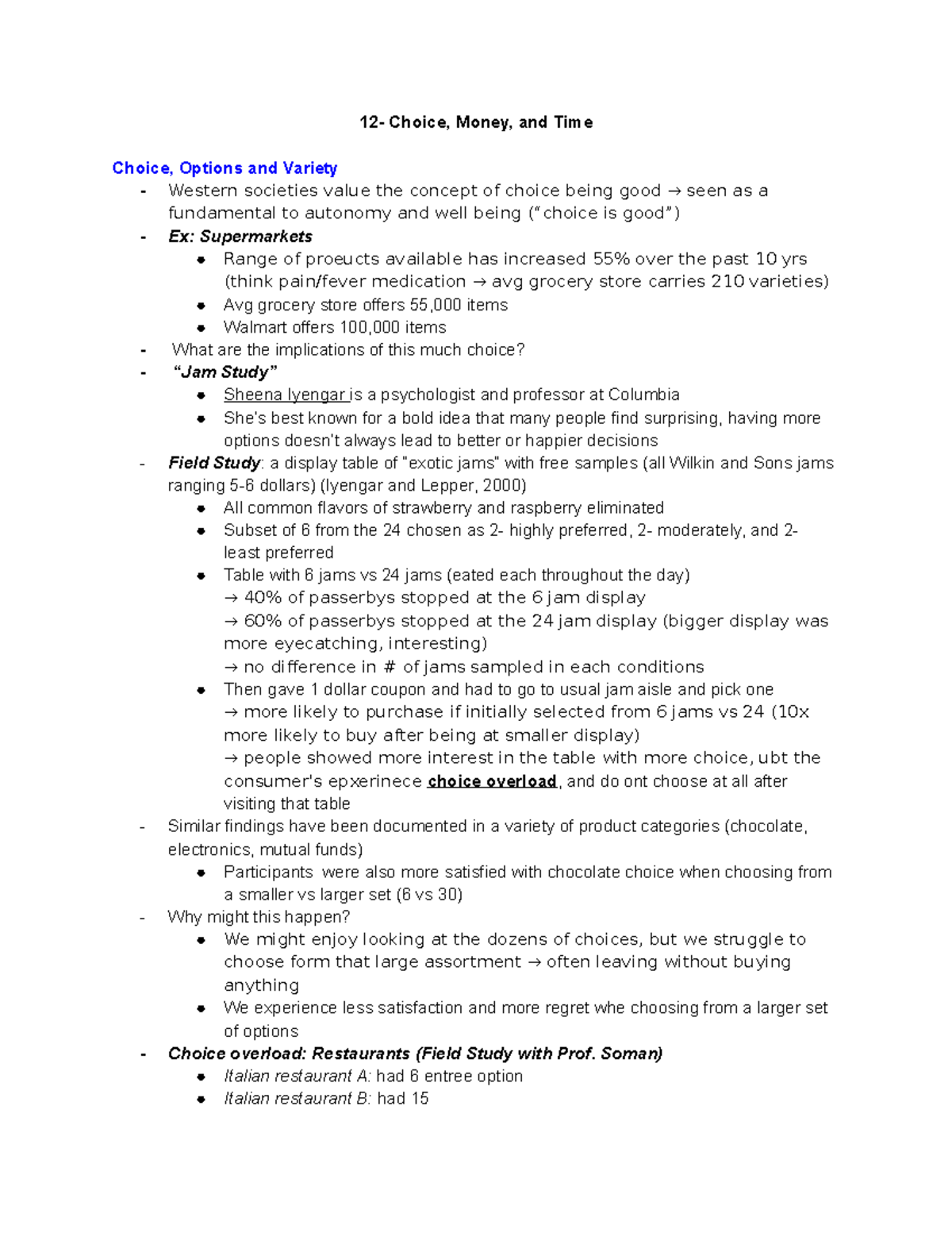 12- Choice, Money, and Time - 12- Choice, Money, and Time Choice ...