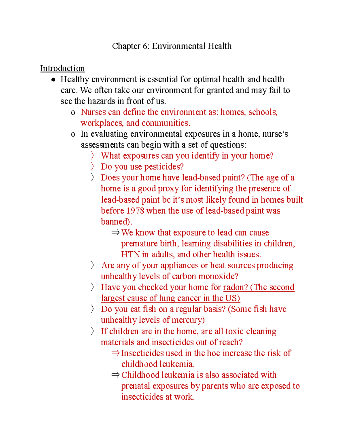 Chapter 6 - Enviornmental Health Populations - Chapter 6: Environmental ...
