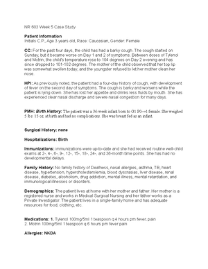NR603 week 2 Case study - NR603 week 2 Case study Chief Complaint: Intrusive thoughts and - Studocu