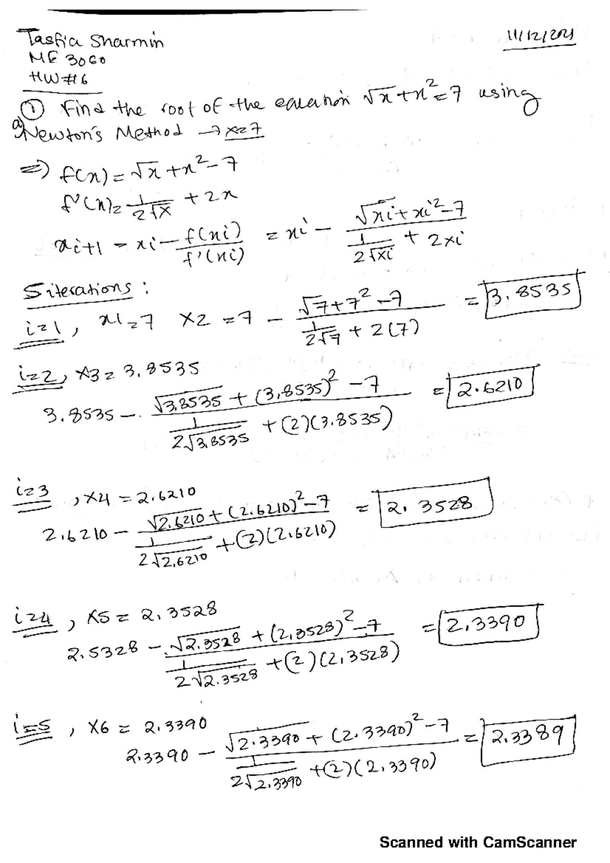 ME3060 HW#6 - hw assignment - Scanned with CamScanner Scanned with ...