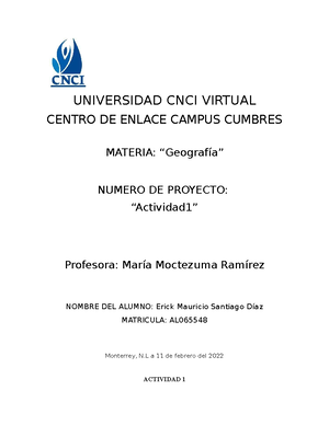 Proyecto Modular - Geografía - NOMBRE: Valeria Garibay Valencia ...