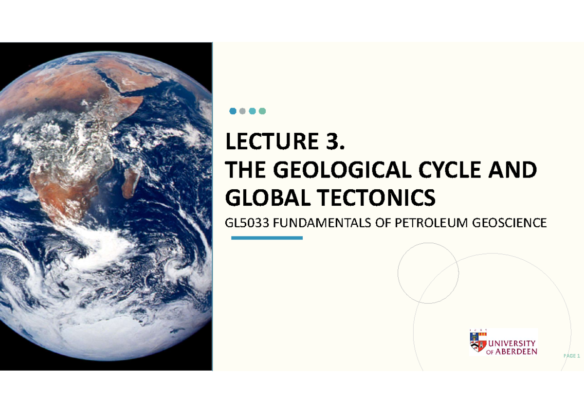 Lecture 3 Lecture 3 The Geological Cycle And Global Tectonics Gl5033