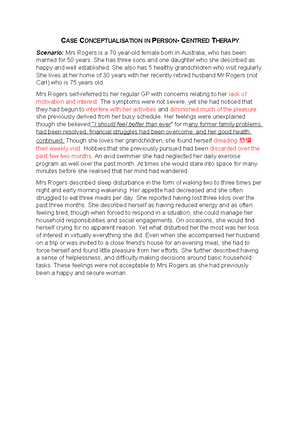 Cognitive therapy case study - CASE CONCEPTUALISATION IN COGNITIVE ...