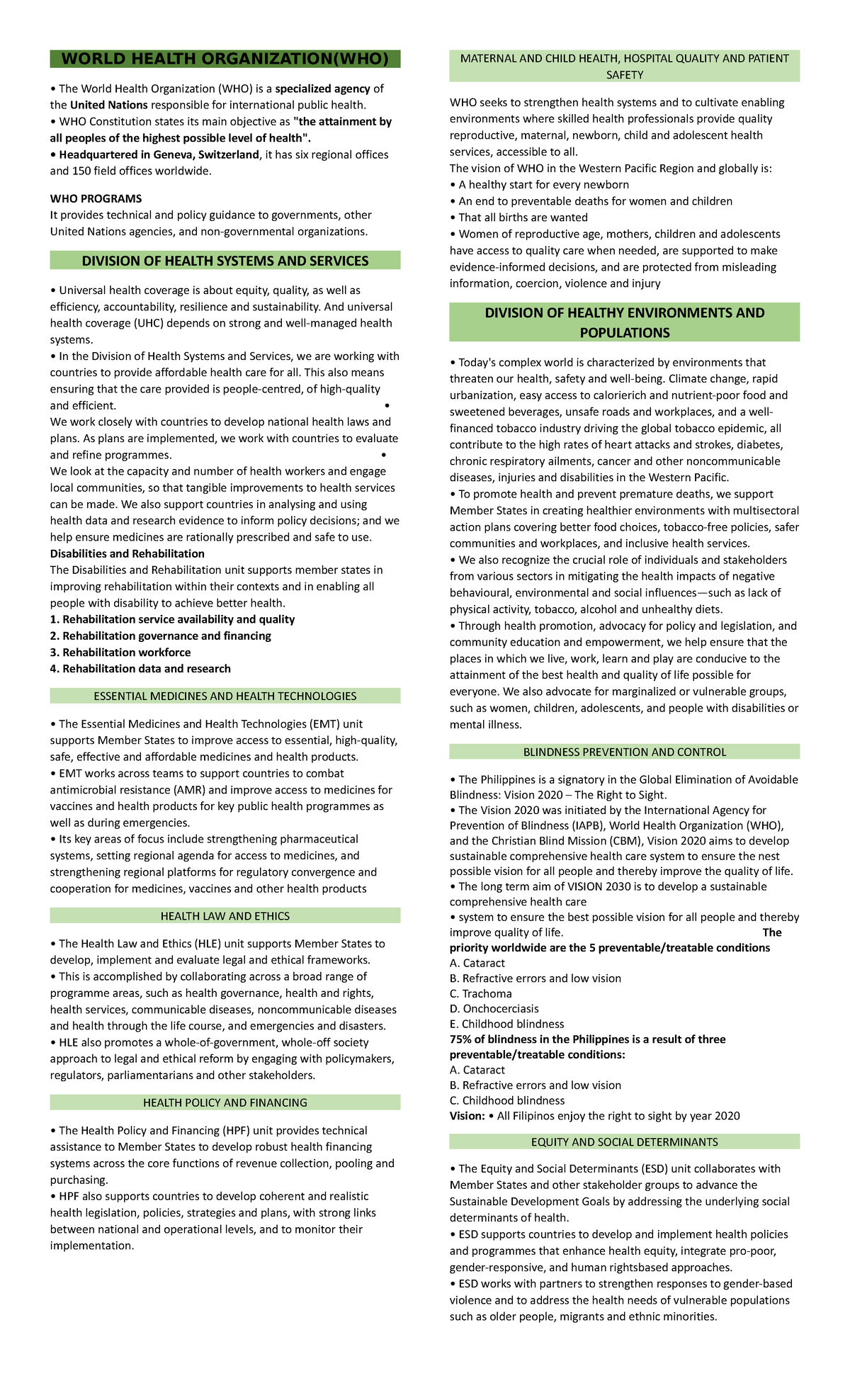 [CPH] WHO transes prefi - WORLD HEALTH ORGANIZATION(WHO) The World ...