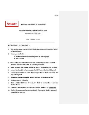 CS2100 - NUS - Computer Organisation - Studocu