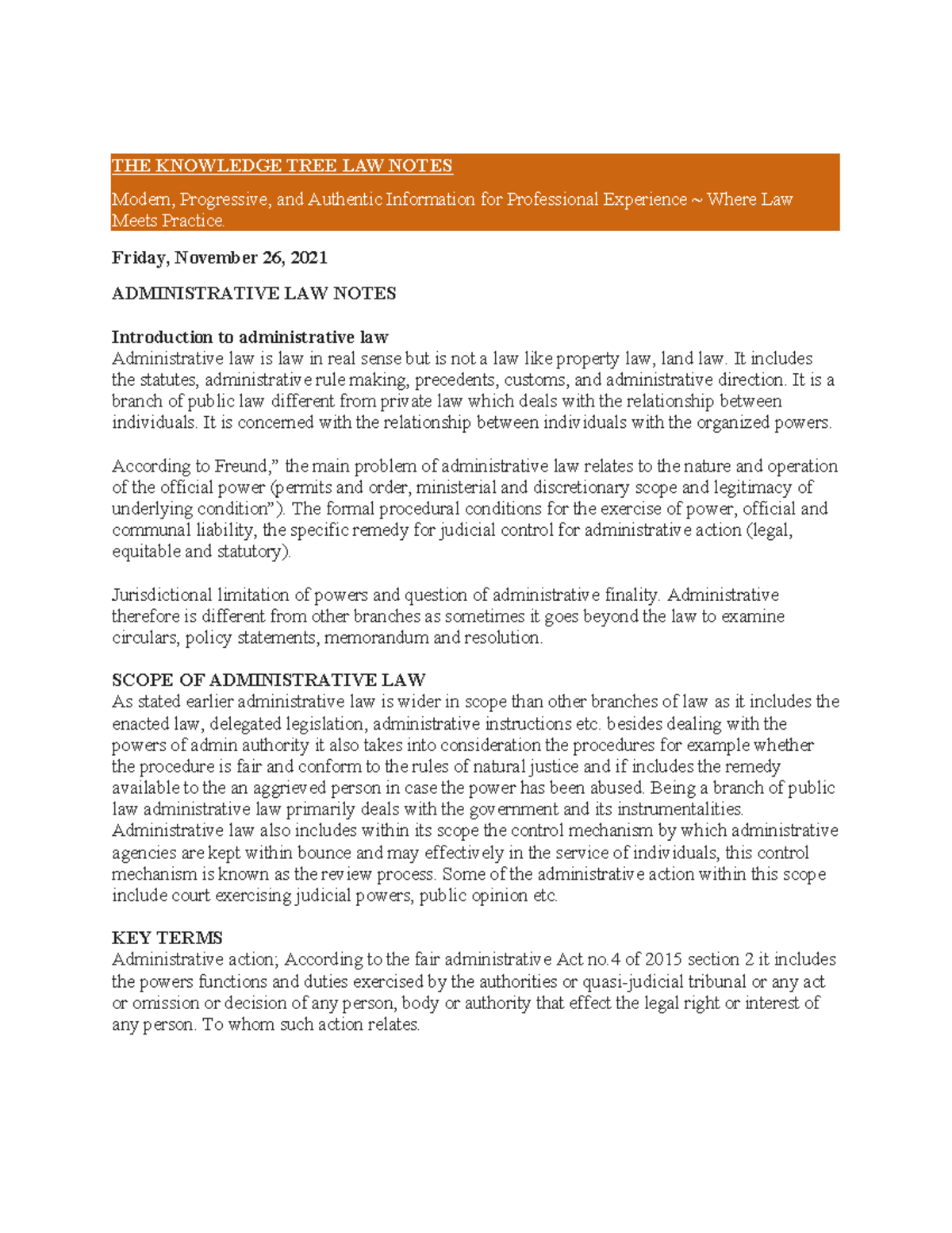 THE Knowledge TREE LAW Notes - THE KNOWLEDGE TREE LAW NOTES Modern ...