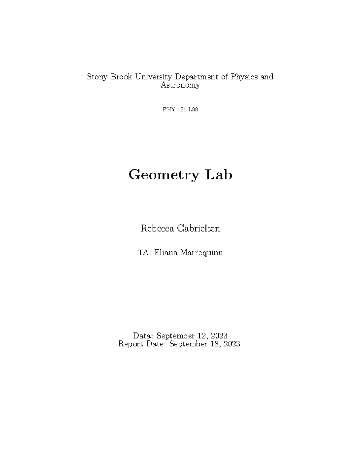 Geometry Lab - Stony Brook University Department of Physics and ...