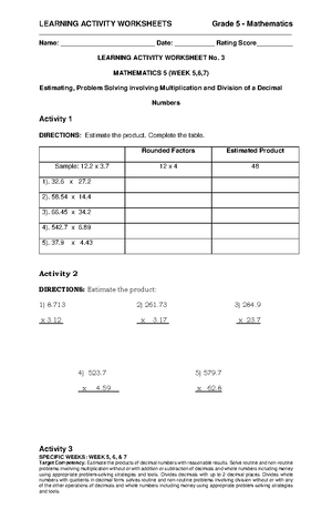 Pajelan Quarter 3 Week 3 Lesson plan 1 - And Technology Foundation ...