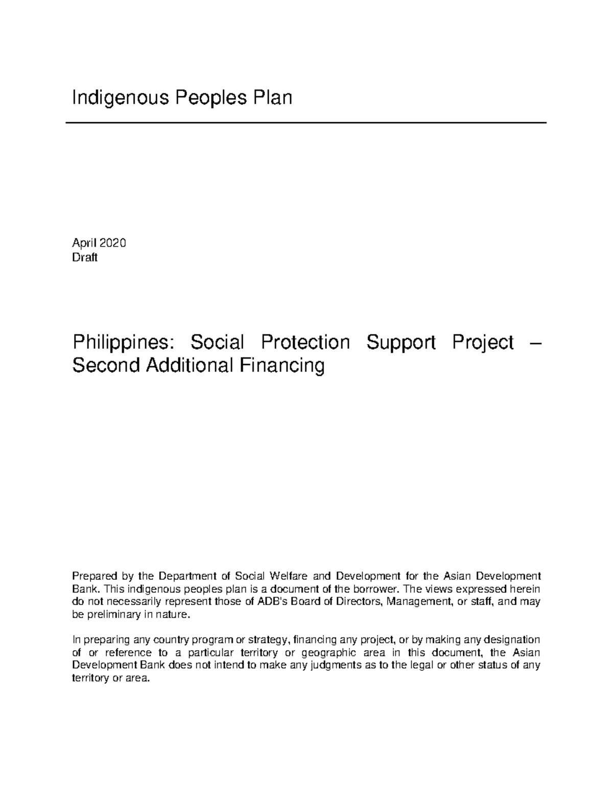 Rights IPS - Indigenous Groups - Indigenous Peoples Plan April 2020 ...