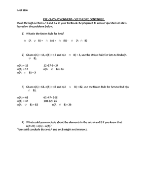 Pre-Class Week 7 (Expected Value) Fall - MGF 1106 PRE-CLASS ASSIGNMENT – EXPECTED VALUE Read ...